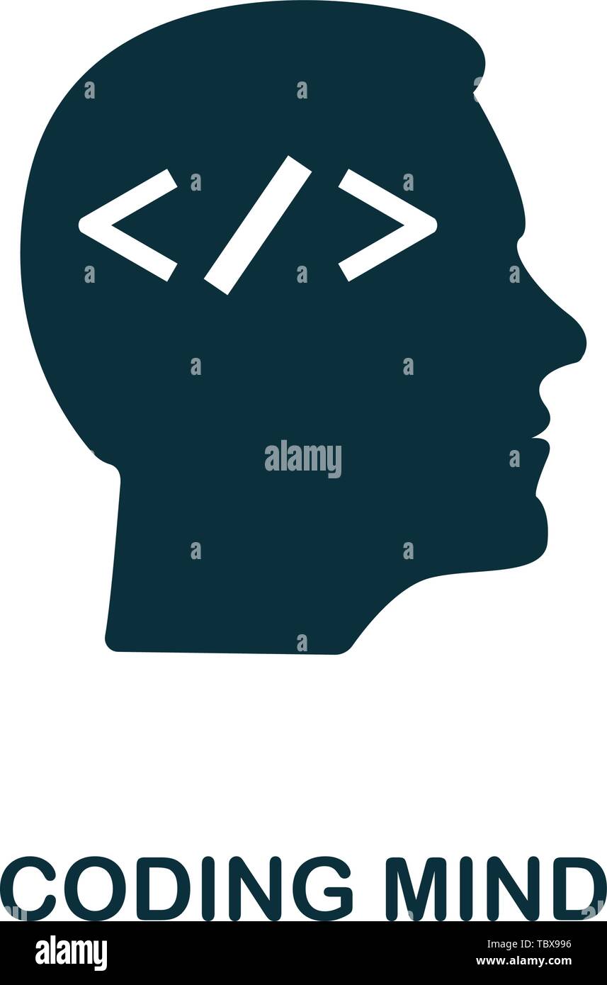 Coding Mind Icon Creative Element Design From Programmer Icons Collection Pixel Perfect Coding