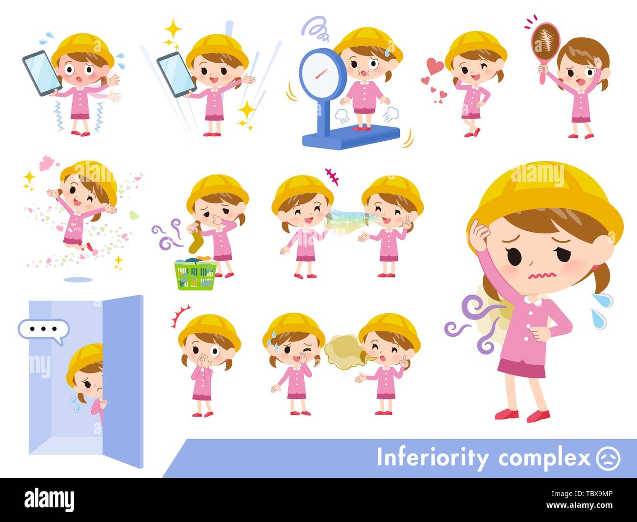 A set of Nursery school girl on inferiority complex.There are actions ...