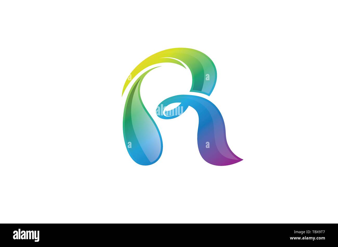 Creative Glossy R Letter Logo Design Illustration Stock Vector Image ...