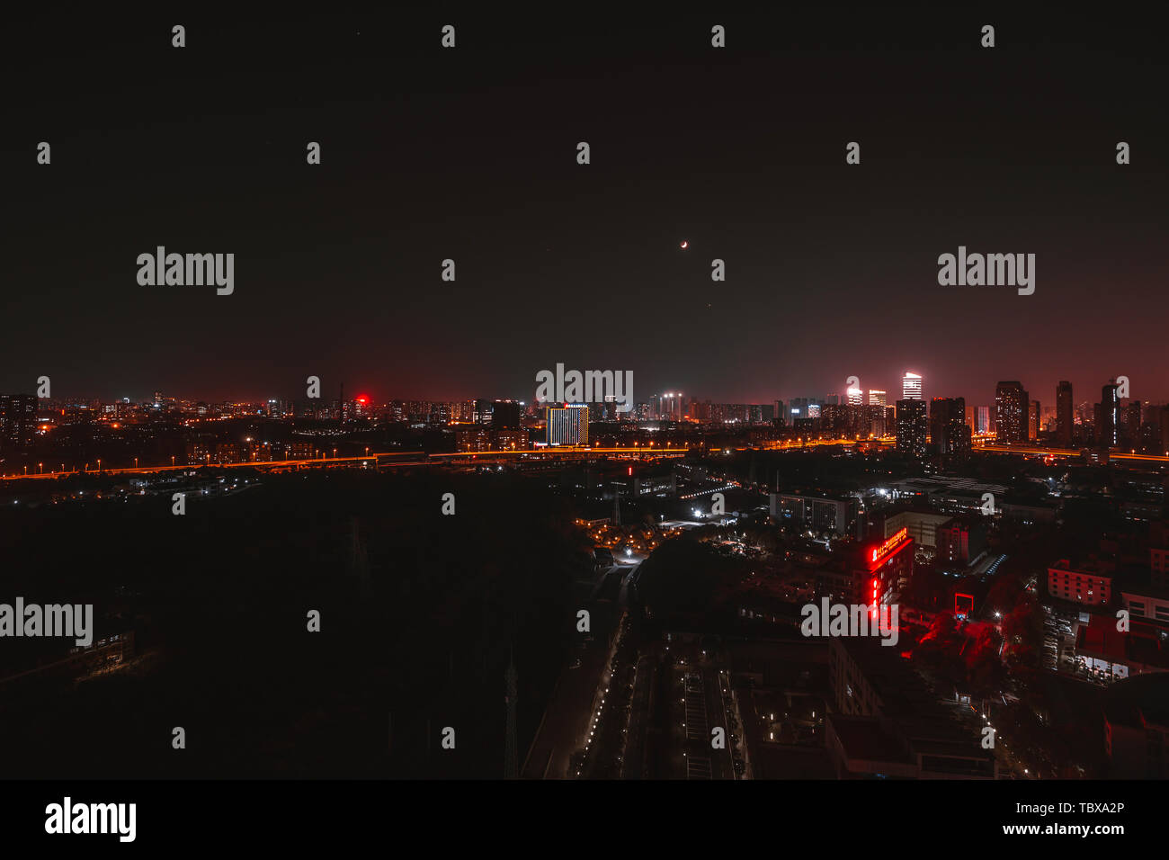 Scenic night view city Stock Photo - Alamy