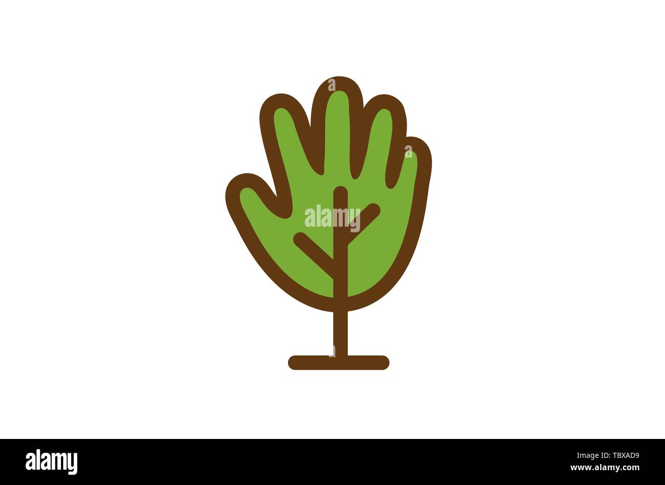 Tree Hand Logo Design Illustration Stock Vector Image & Art - Alamy