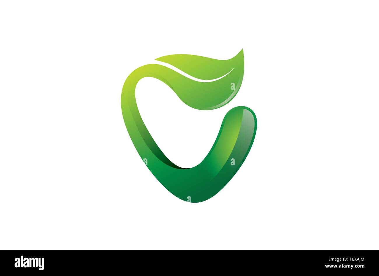 Creative Green V Letter Leaf Symbol Vector Logo Design Illustration ...