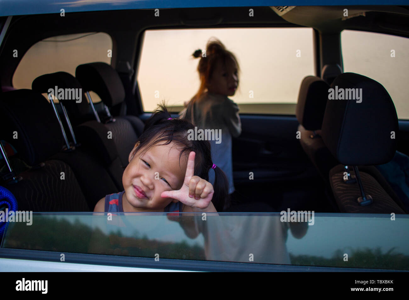 Children Relaxing In Car During Road Trip High resolution image gallery ...