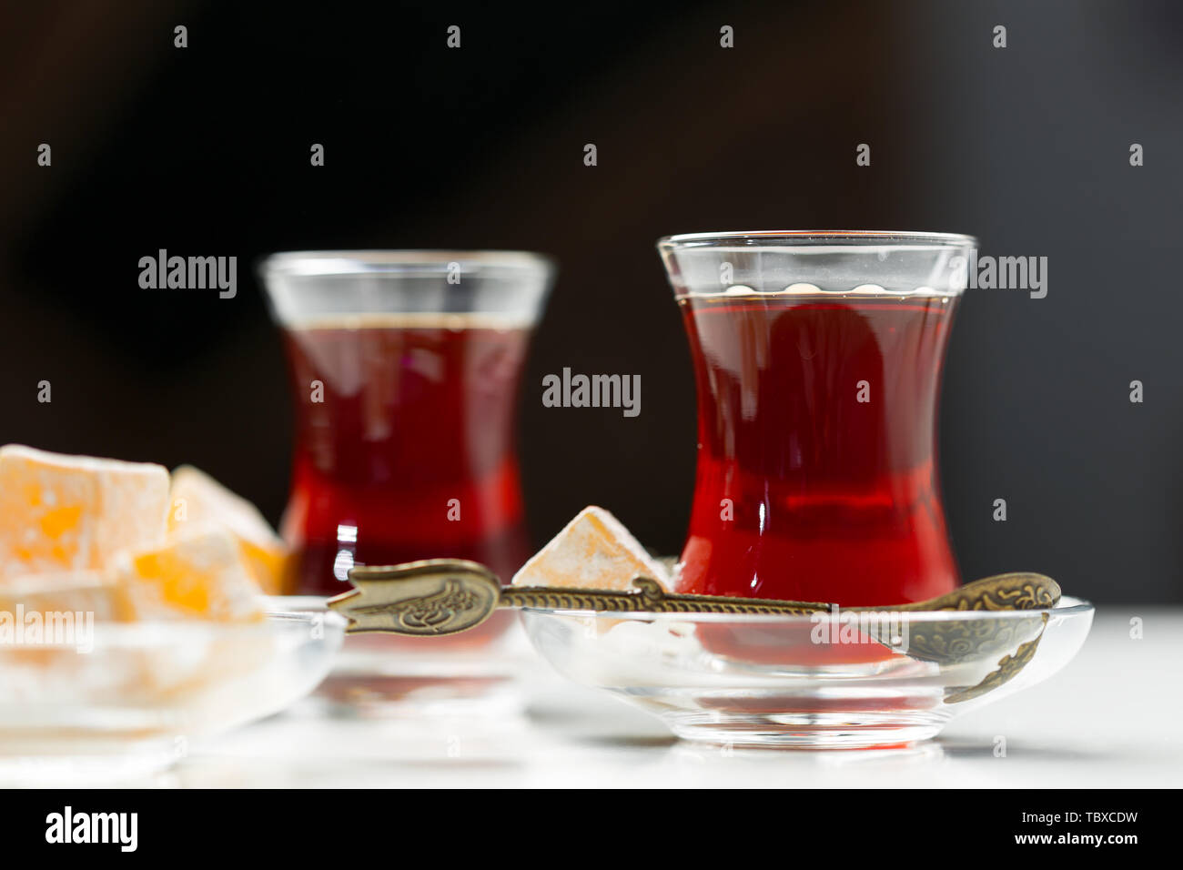 Traditional turkish tea close up Stock Photo - Alamy
