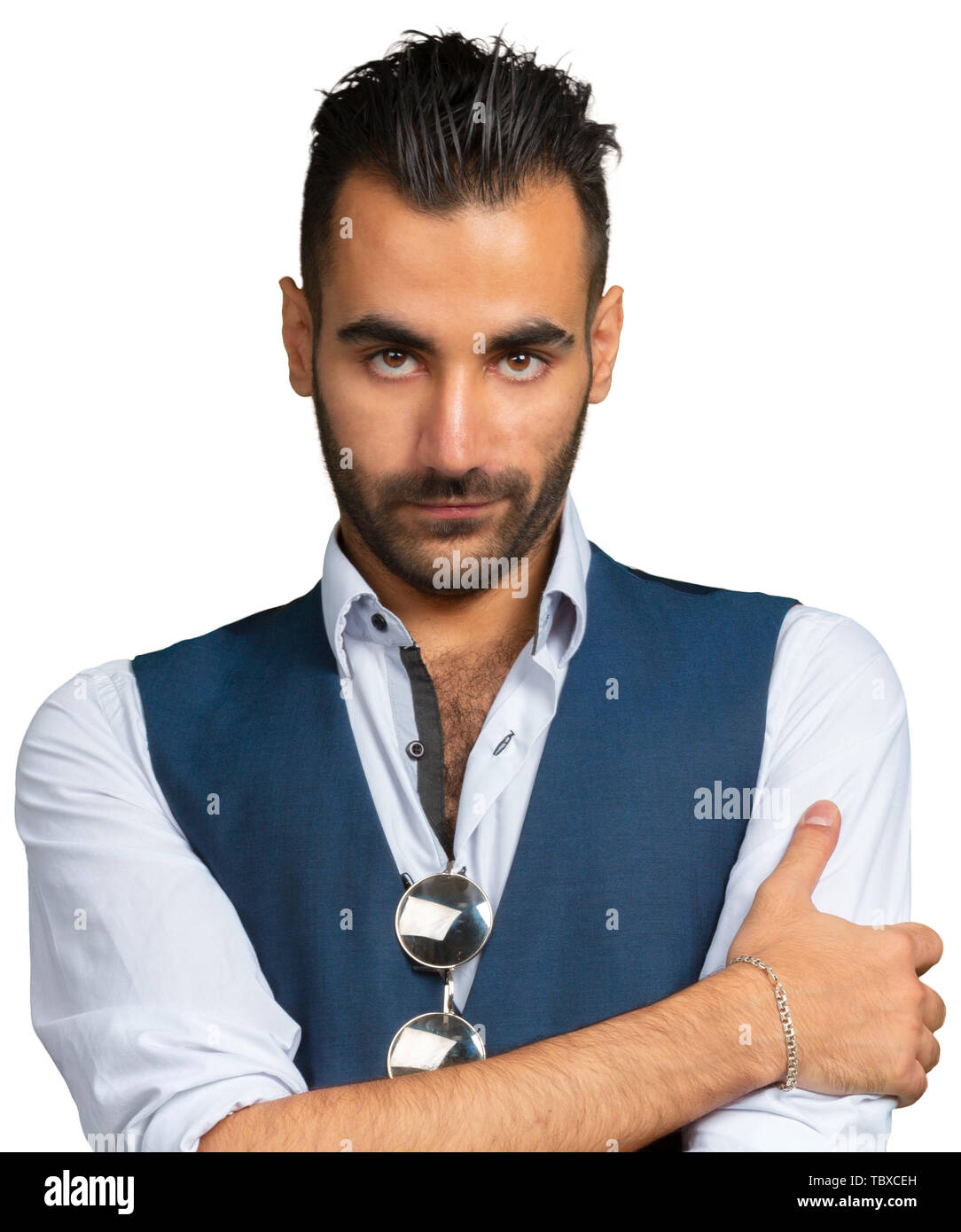 Turkish macho man model posing isolated on white background Stock Photo ...