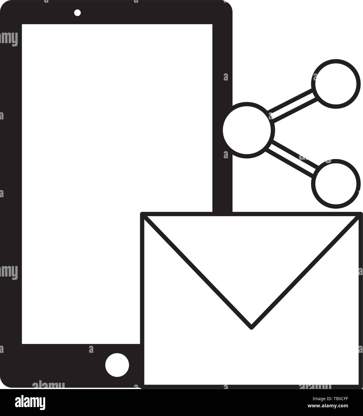 smartphone email share vector illustration Stock Vector Image & Art - Alamy