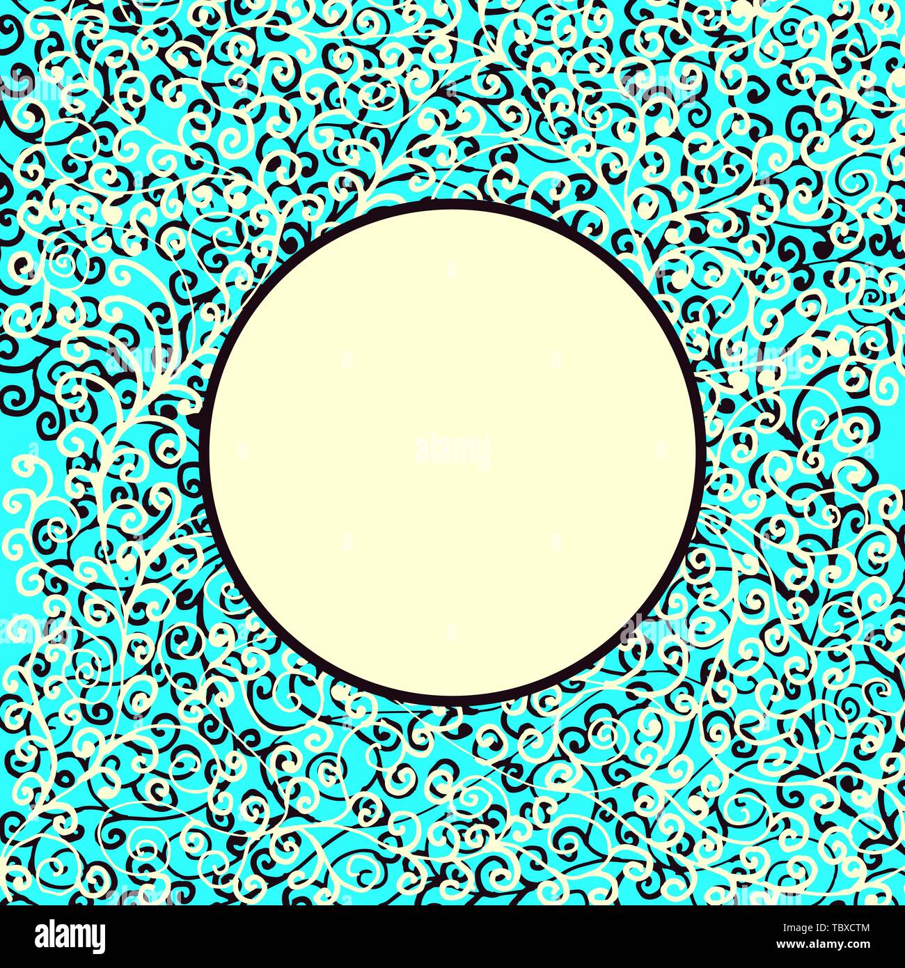 Greeting crad design template. With doodle hand drawn background and ...