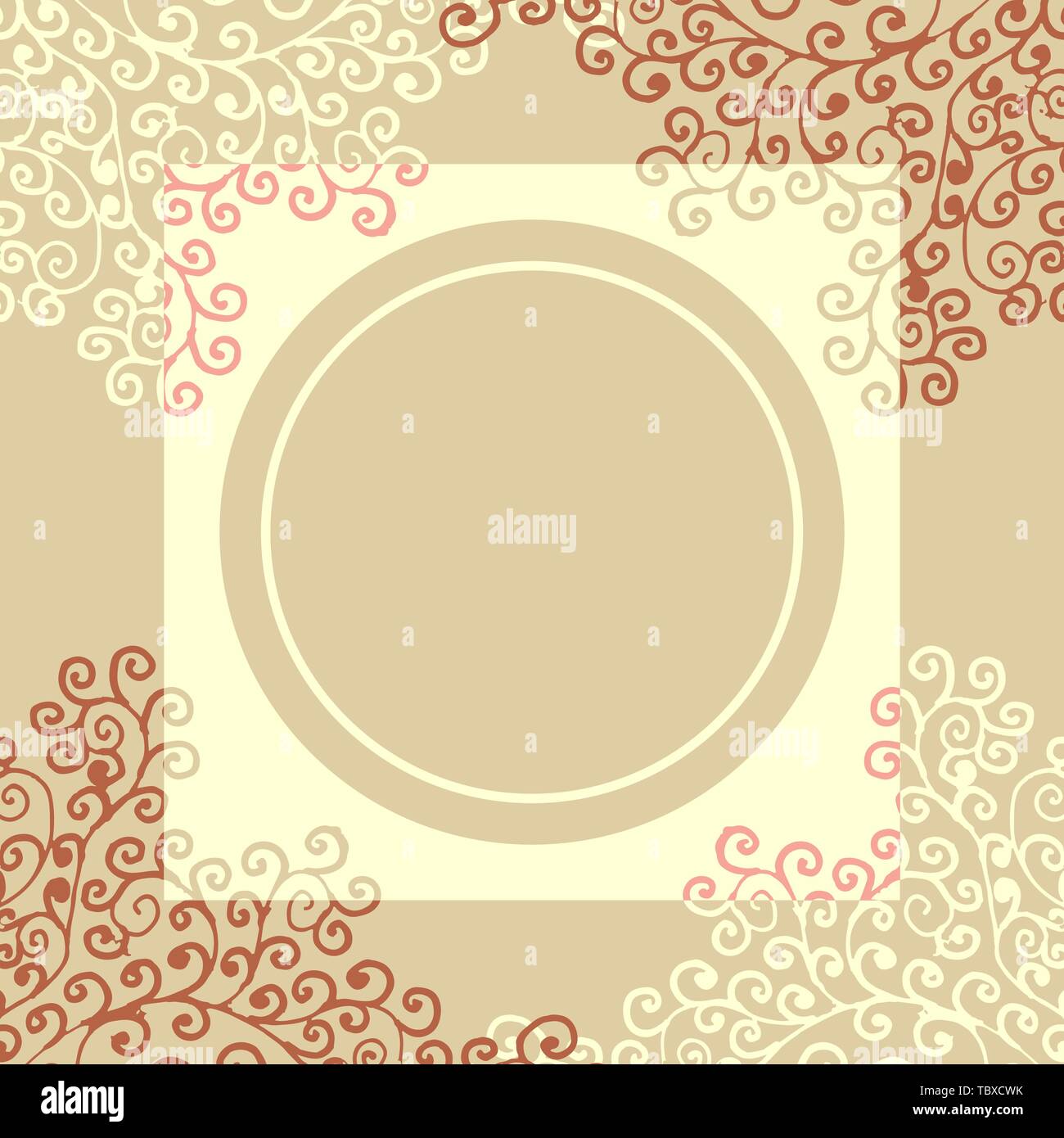 Luxury style greeting crad design template. With doodle hand drawn ...