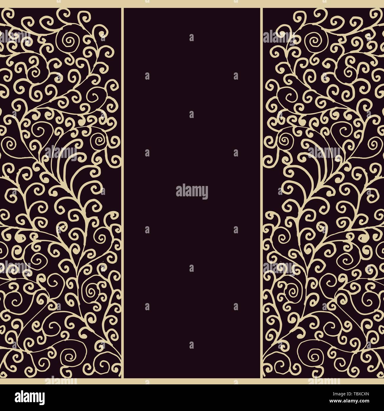 Luxury style greeting crad design template. With doodle hand drawn ...