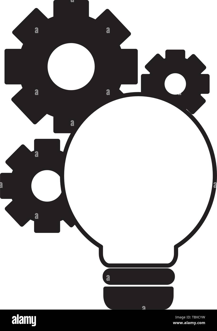light bulb gears setting Stock Vector Image & Art - Alamy
