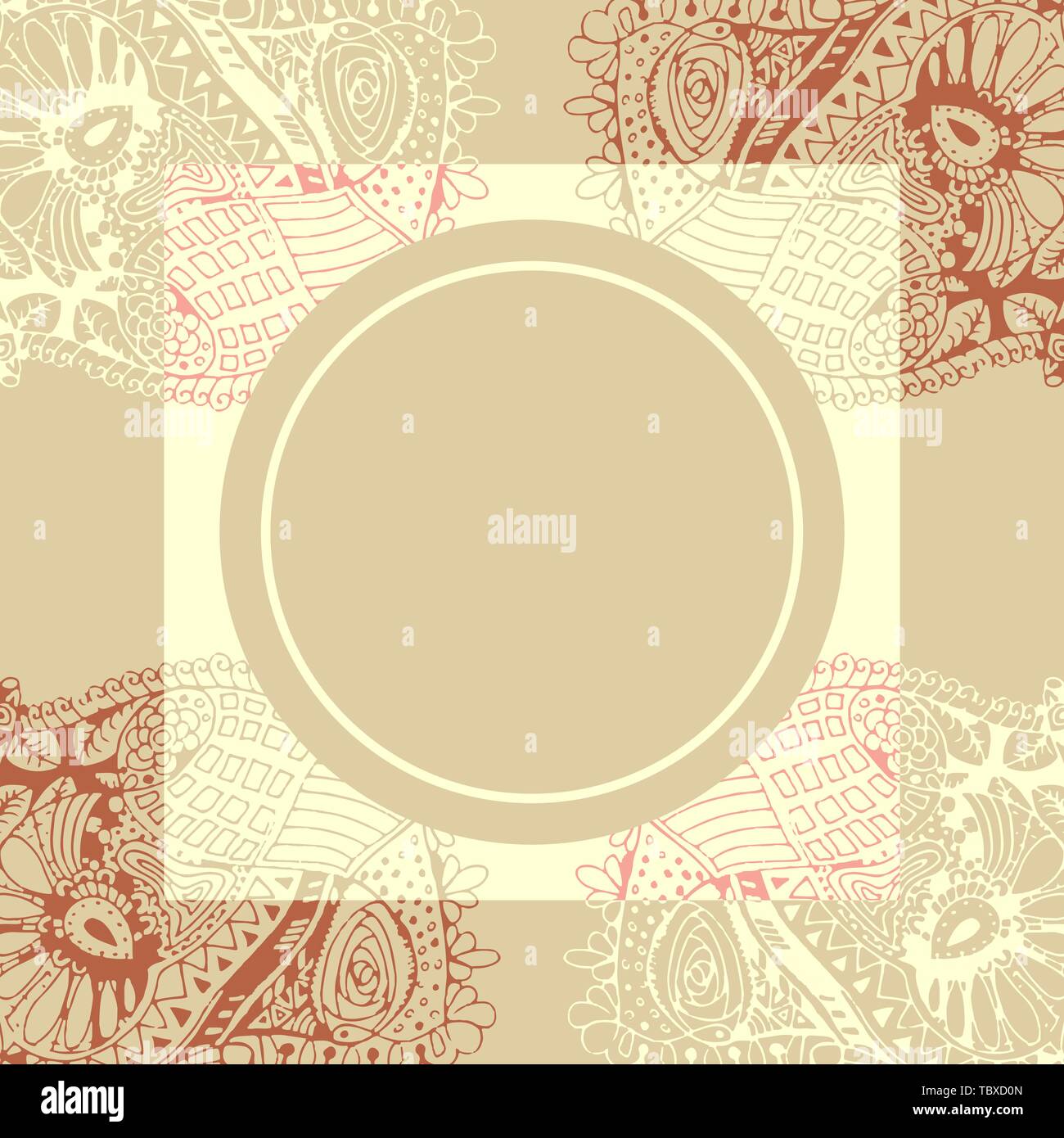 Luxury style greeting crad design template. With doodle hand drawn ...