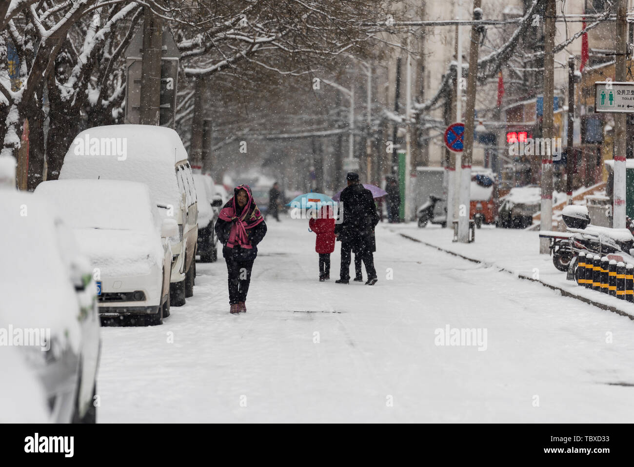 Roadside view after snow Stock Photo - Alamy