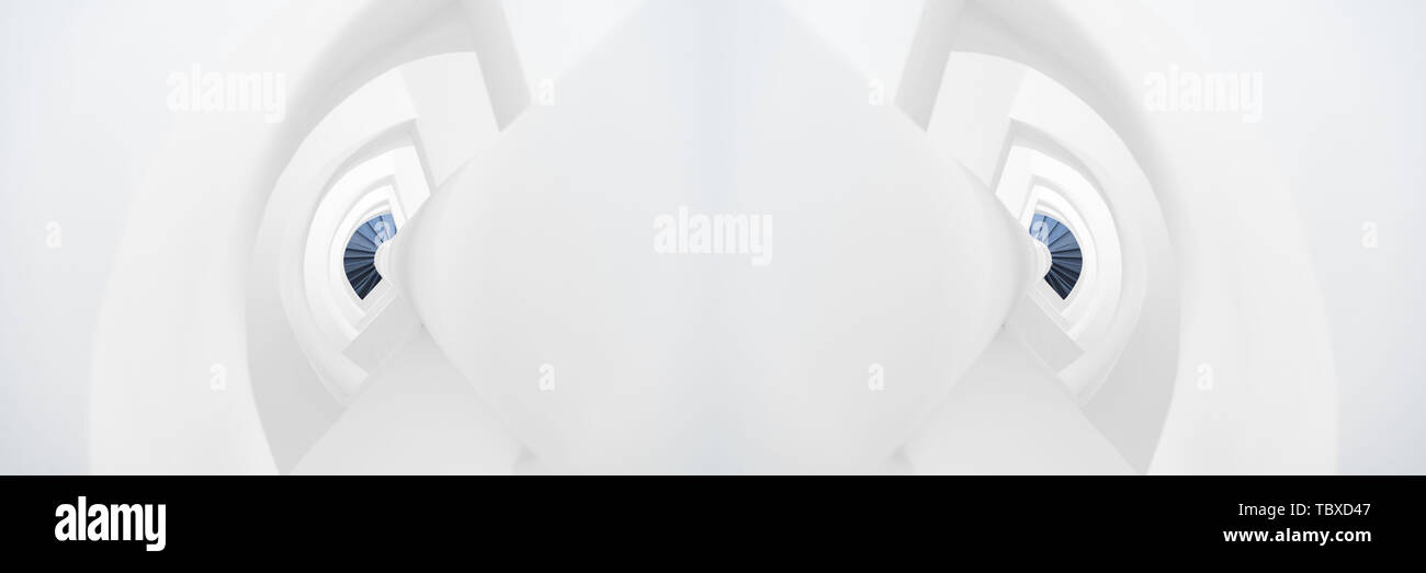 Rotating staircase minimalist white Stock Photo - Alamy