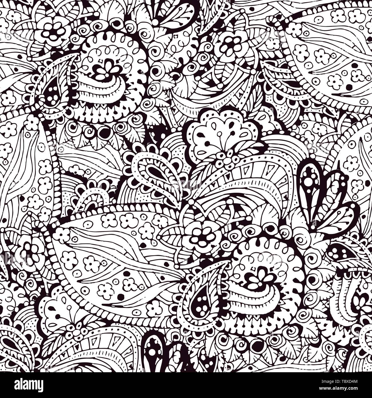 Cartoon vector doodles hand drawn seamless pattern Stock Vector Image ...
