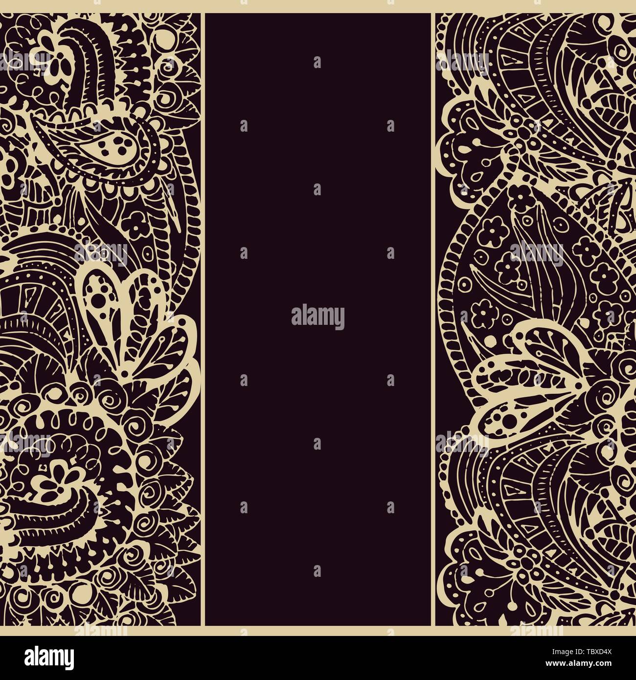 Luxury style greeting crad design template. With doodle hand drawn ...