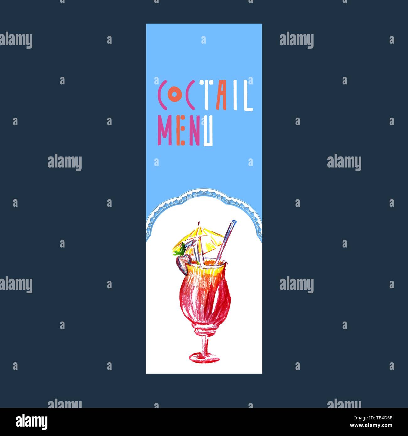 Cocktail party banner. Hand drawn vector with lace napkin. Business ...