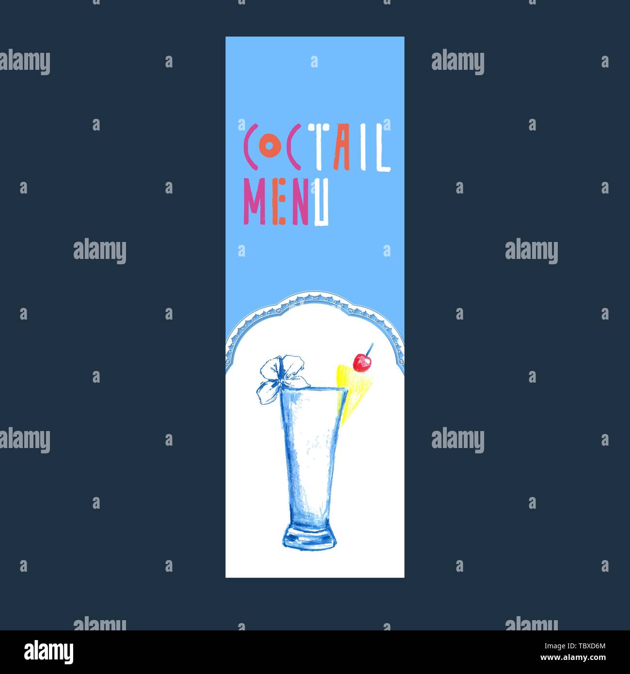 Cocktail party banner. Hand drawn vector with lace napkin. Business ...