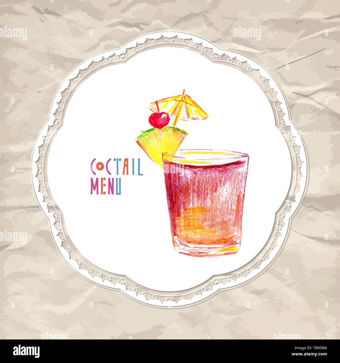 Cocktail menu design background Stock Vector Images - Alamy