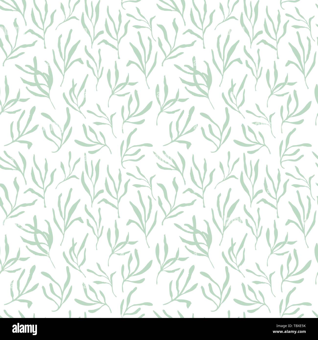 Estragon or tarragon seamless pattern therapeutic green leaf branch ...