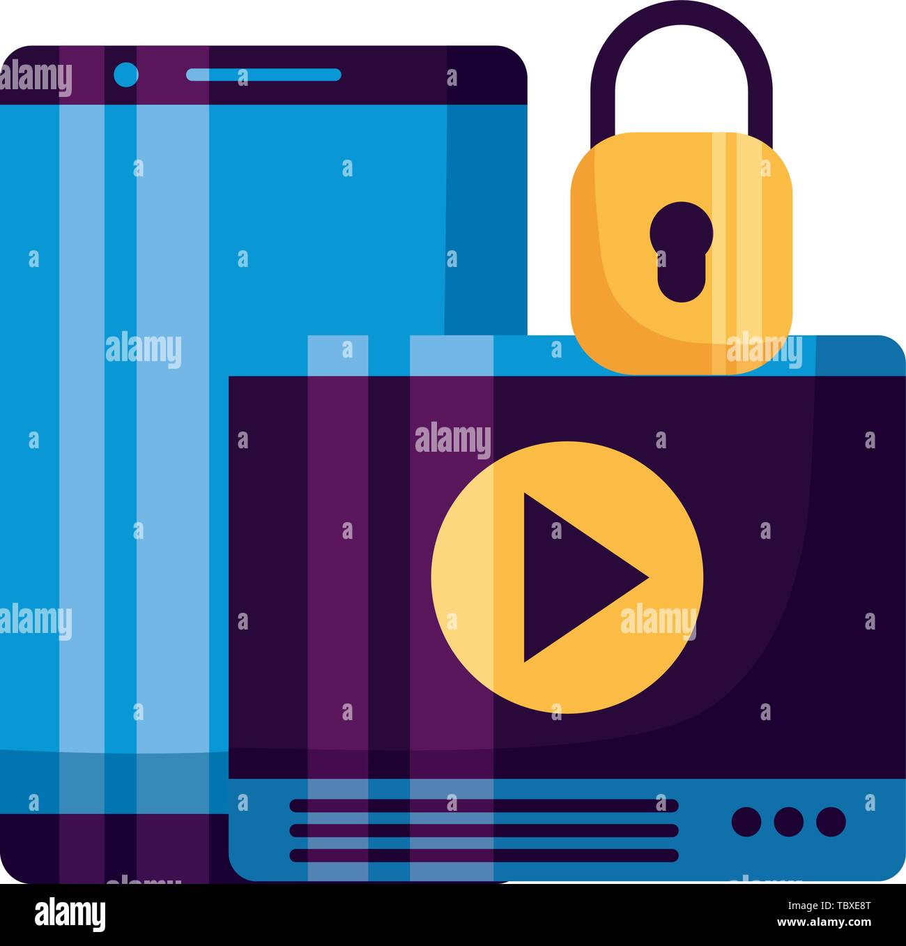 smartphone website security vector illustration Stock Vector Image ...