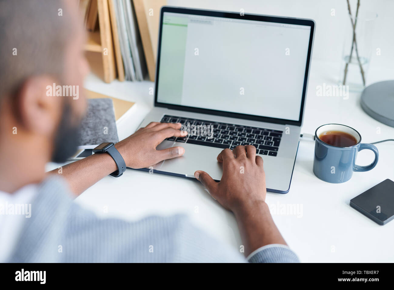 Hands on keypad Stock Photo - Alamy
