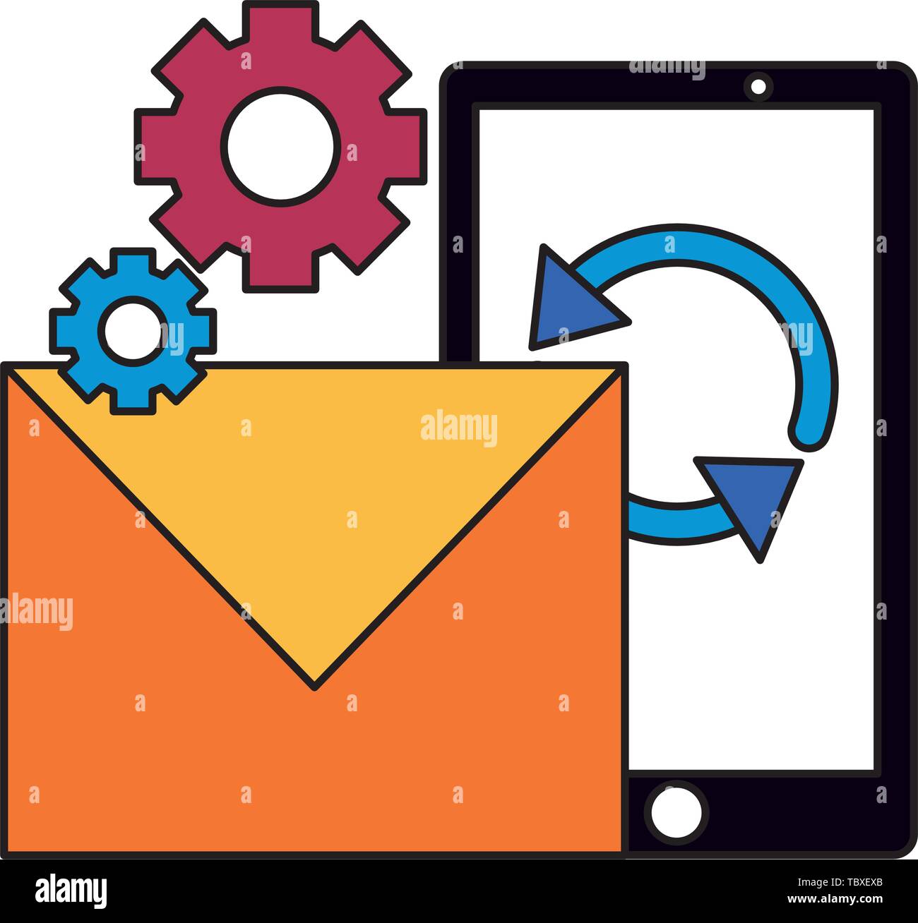 smartphone email settings reload Stock Vector Image & Art - Alamy