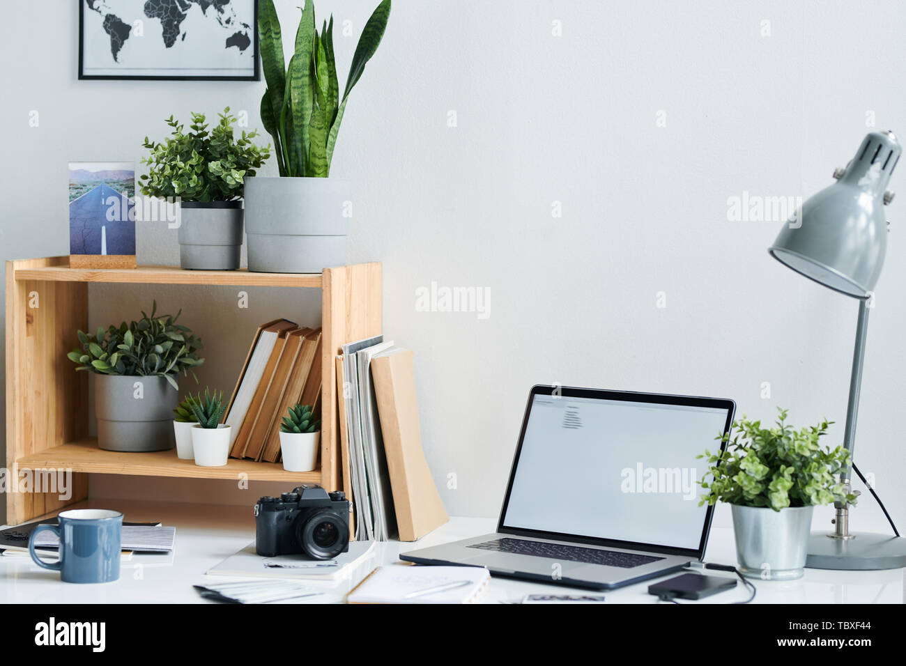 Workplace of photographer Stock Photo - Alamy
