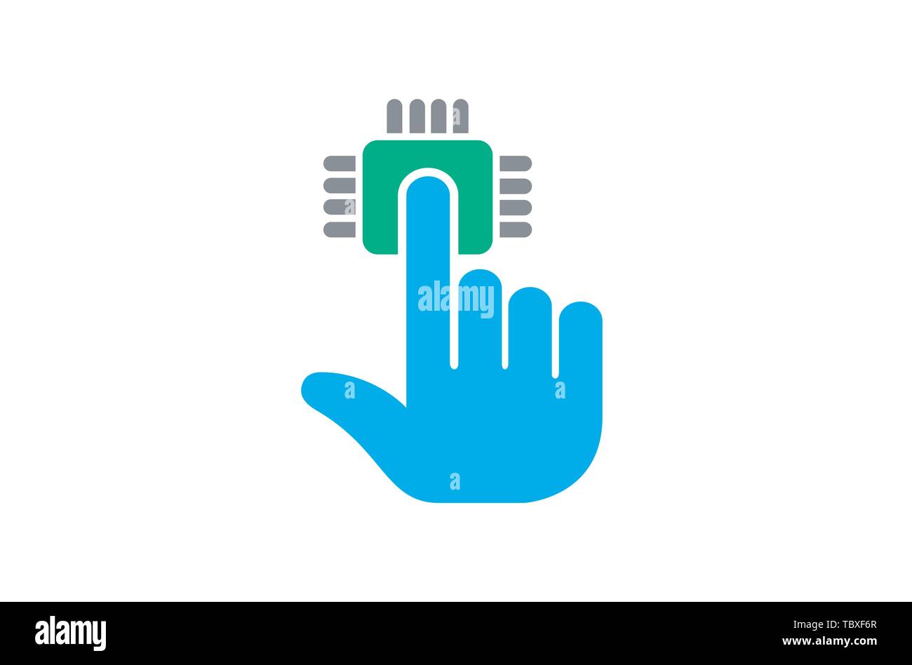Technology Click Hand Data Logo Vector Symbol Design Illustration Stock ...