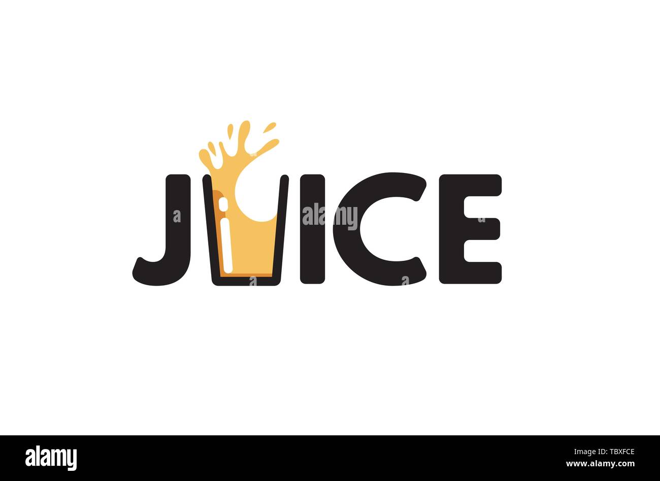Juice Typography Letter Logo Design Illustration Stock Vector Image ...