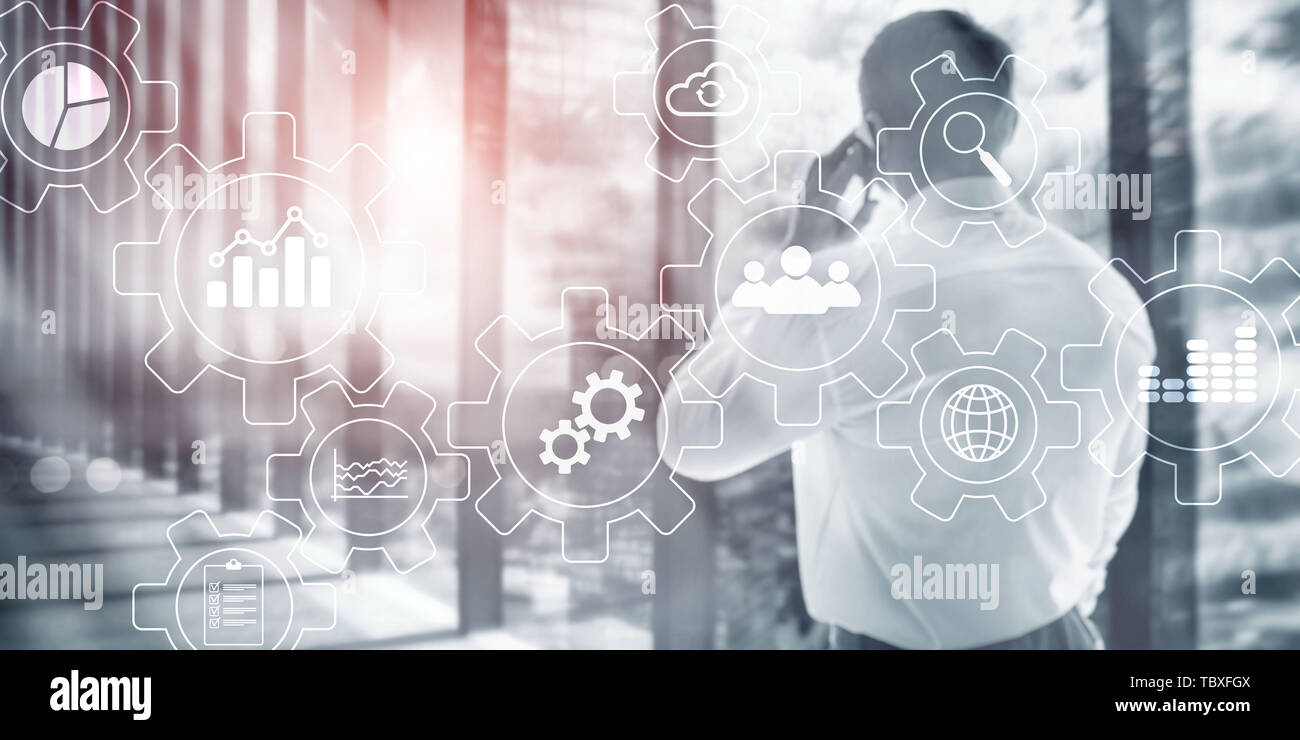 Abstract Automation Technology Business Corporative concept. Diagram ...