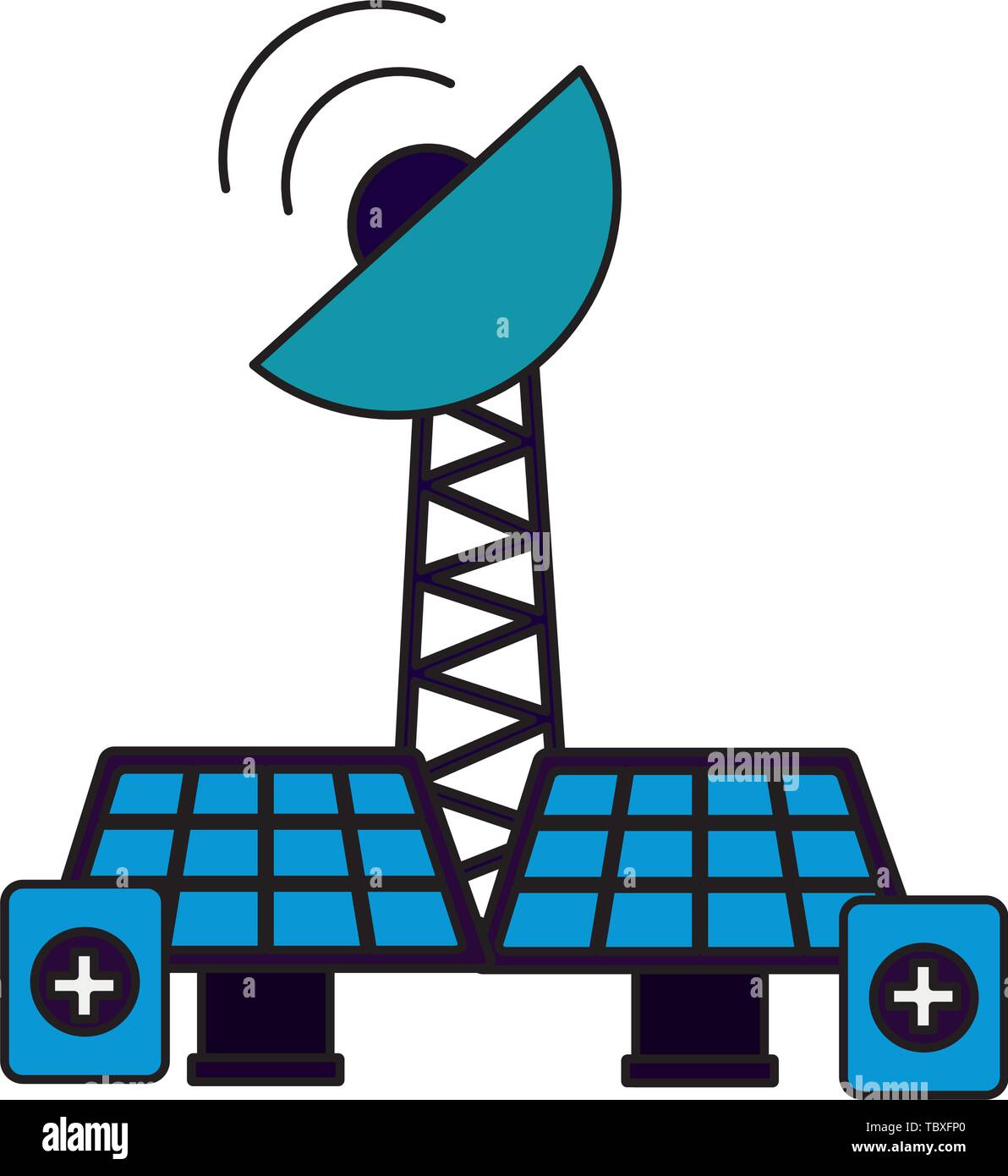 Solar panels charge electric Stock Vector Images - Alamy