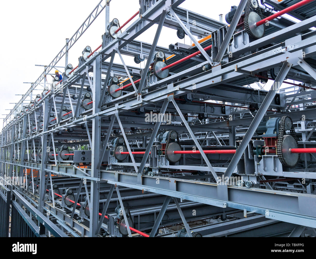 Modern steel structure three-dimensional parking lot Stock Photo - Alamy