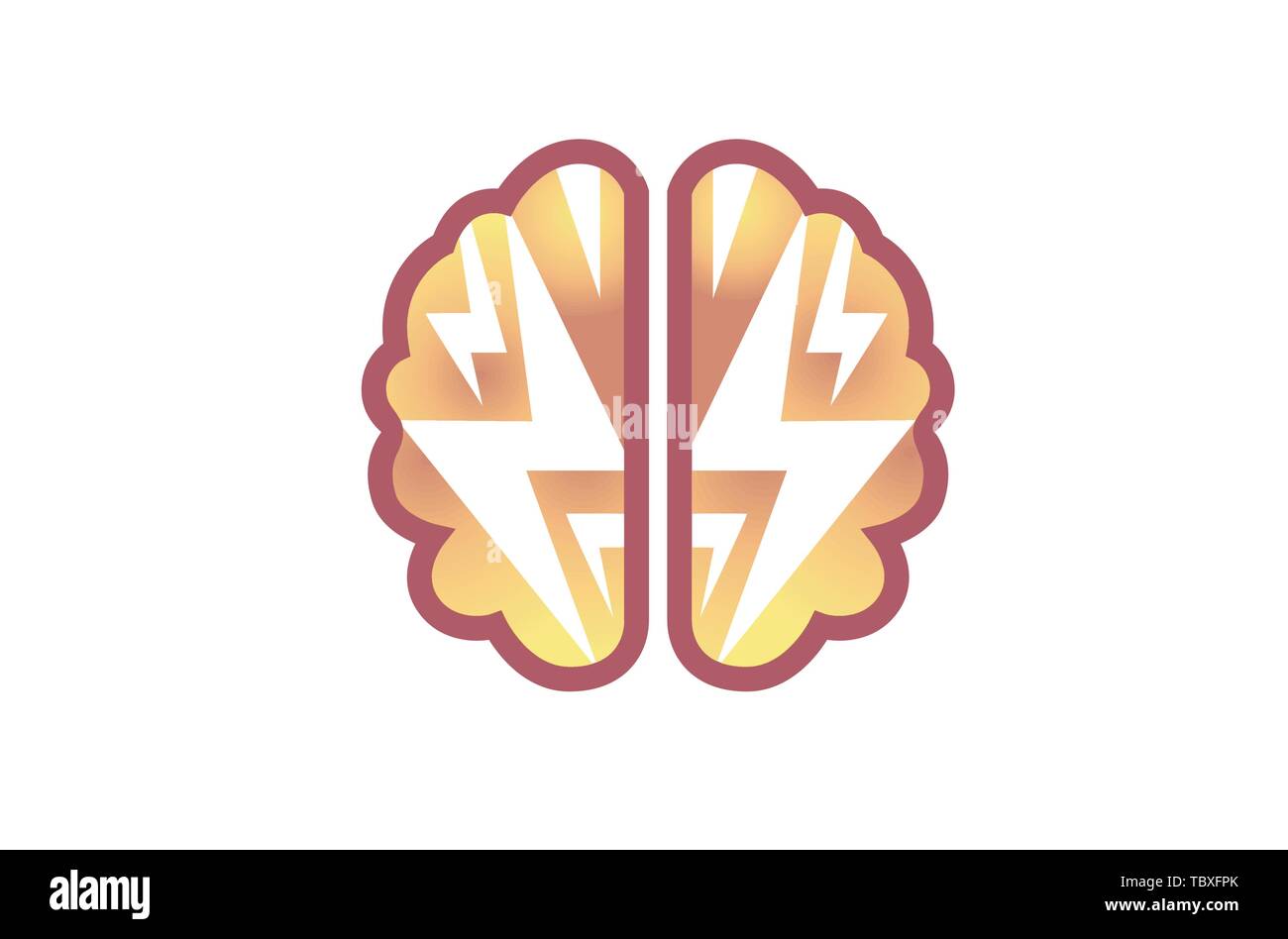 Brain Flash Thunder Logo Symbol Design Illustration Stock Vector Image ...