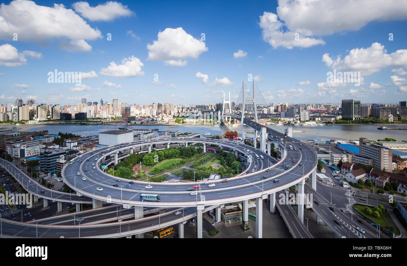 Nanpu bridge shanghai skyline hi-res stock photography and images - Alamy