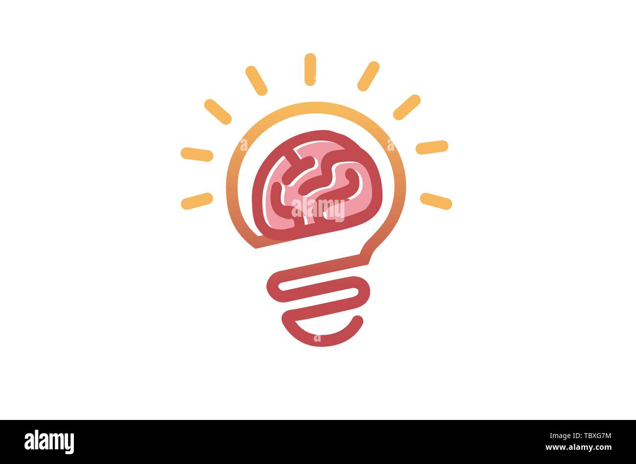 Bright Brain Lamp Logo Symbol Design Illustration Stock Vector Image ...