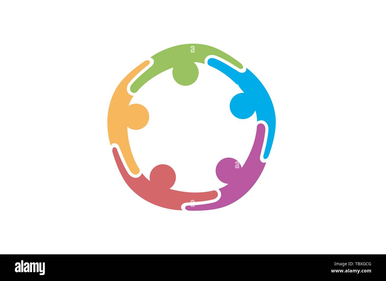 Colorful Abstract People Circle Logo Vector Symbol Design Illustration ...