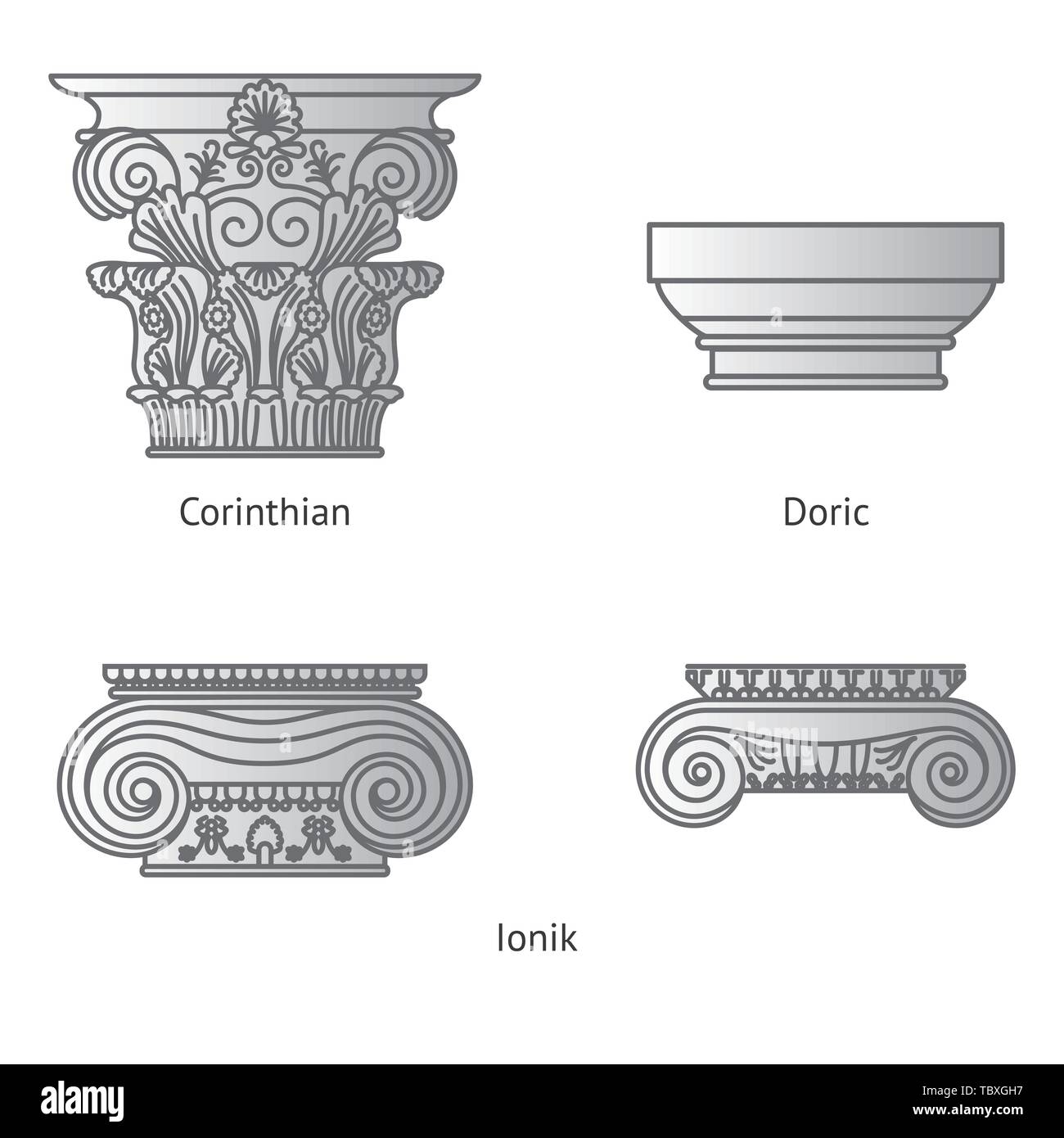 Doric order illustration Stock Vector Images - Alamy