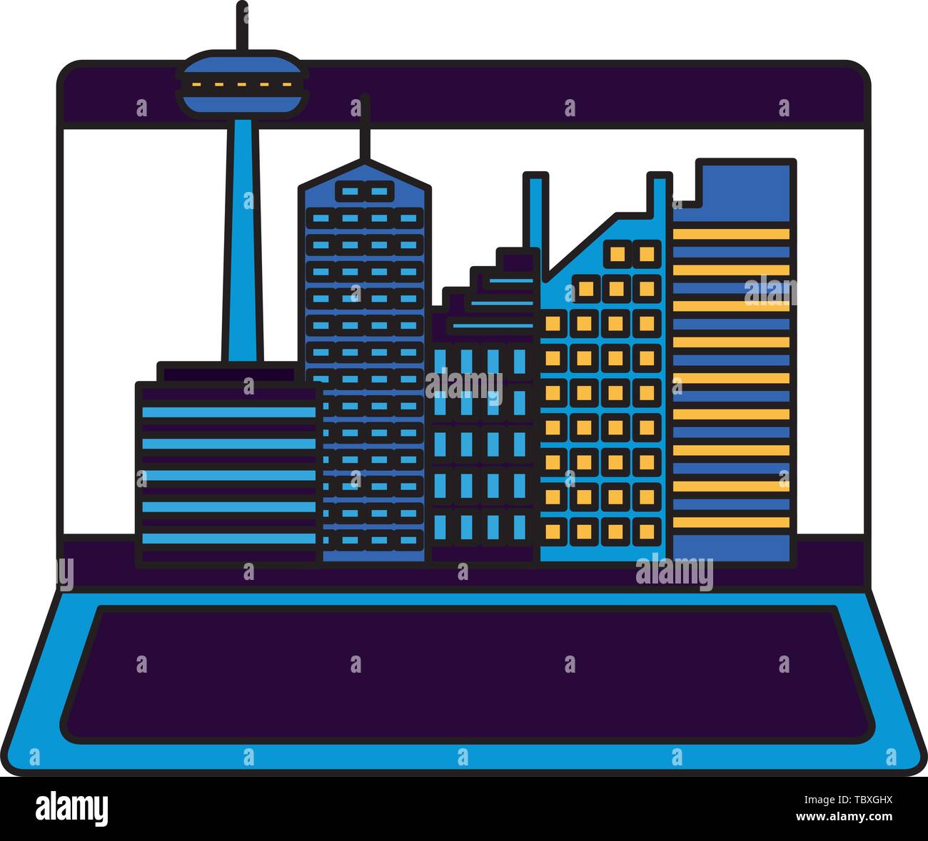 laptop computer smart city technology Stock Vector Image & Art - Alamy