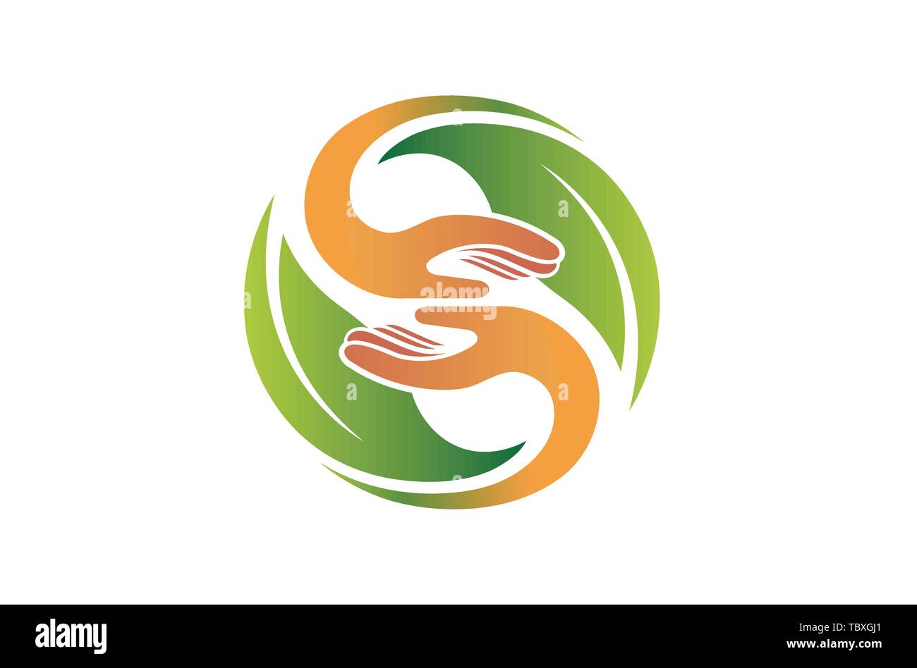 Circle Leaves Hands Clap Logo Vector Symbol Design Illustration Stock ...