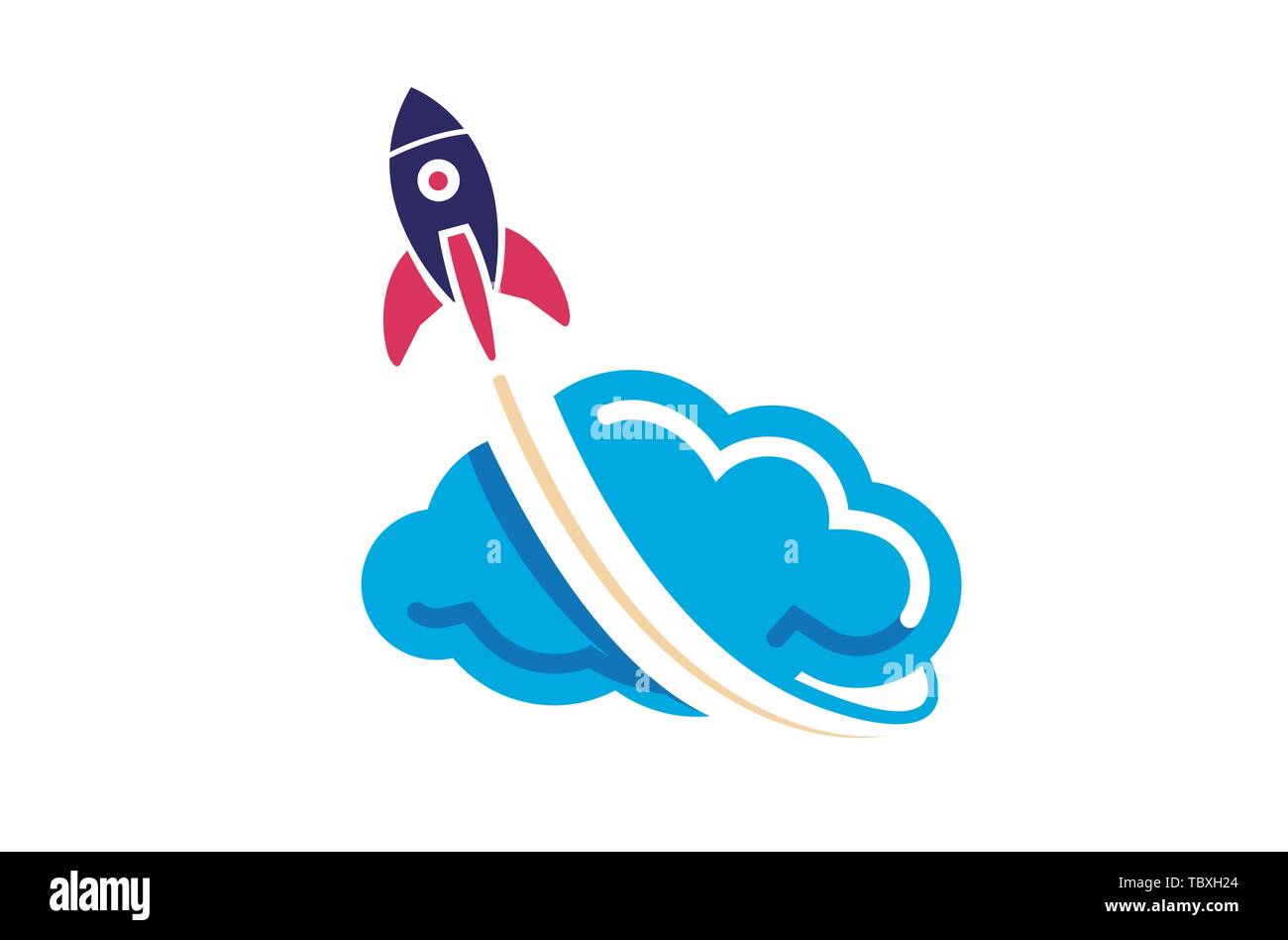 Rocket Sky Logo Vector Symbol Design Illustration Stock Vector Image ...