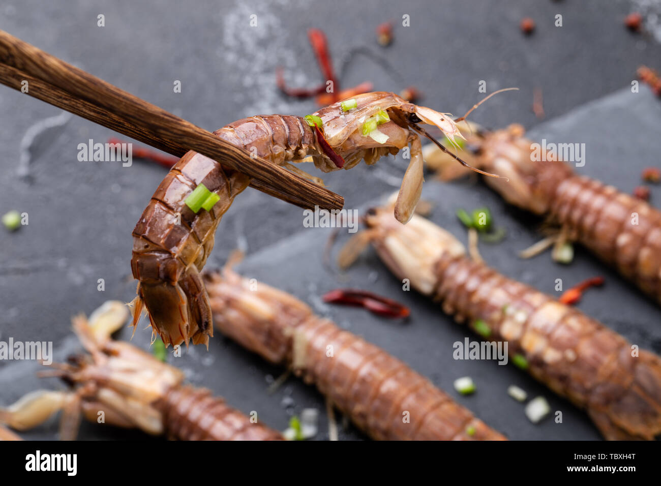 Spicy Pippi Shrimp Stock Photo - Alamy