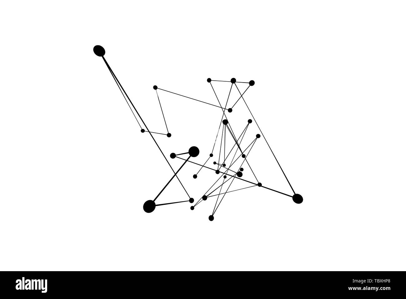 Circular nodes and line structures, three-dimensional rendering Stock ...