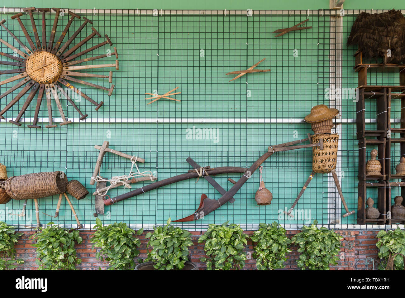 Old agricultural tools on display at Shunde Xindi Farm Stock Photo - Alamy
