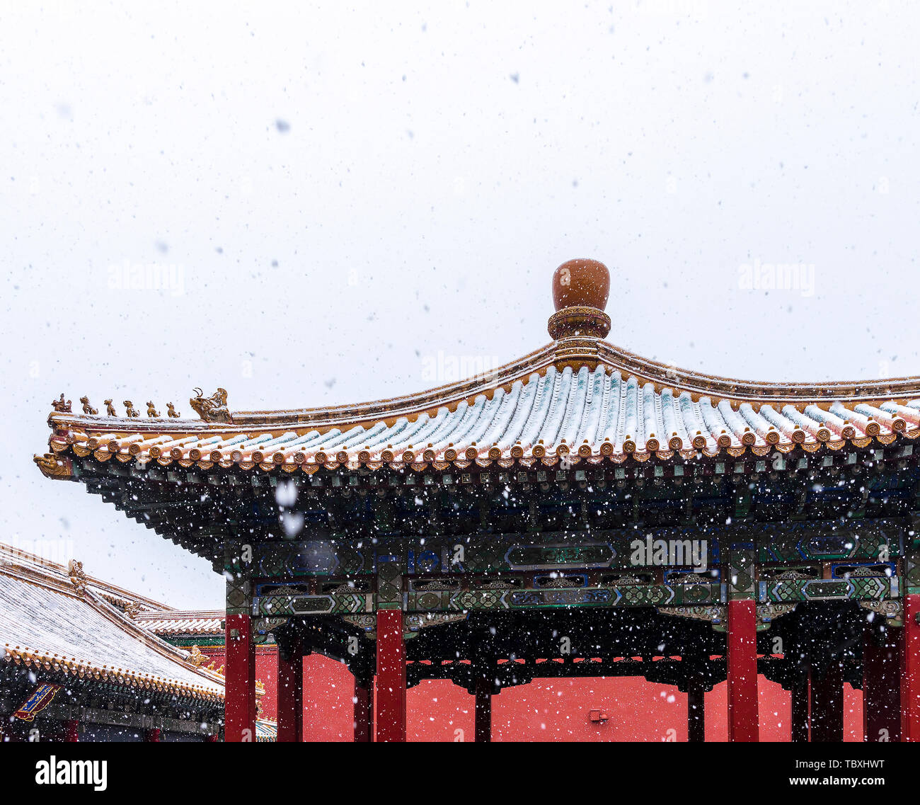 Forbidden City in Spring Snow 2019 in Beijing, China Stock Photo - Alamy