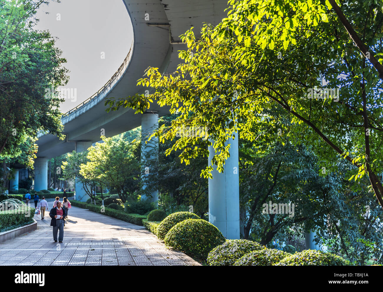 Chongqing city viaduct Stock Photo - Alamy