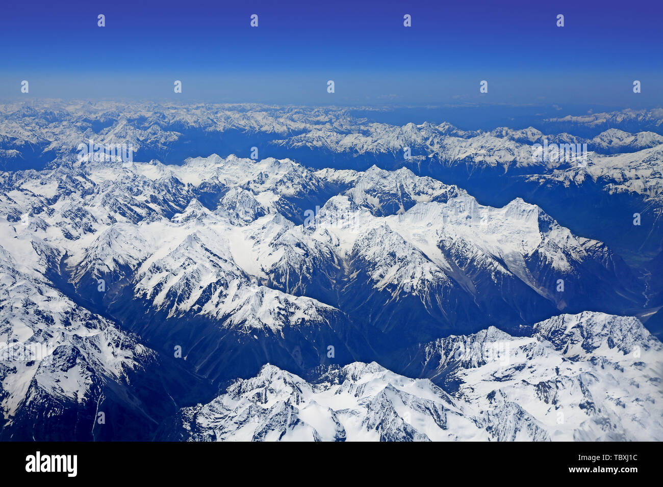 Aerial photography of the snowy plateau Stock Photo - Alamy