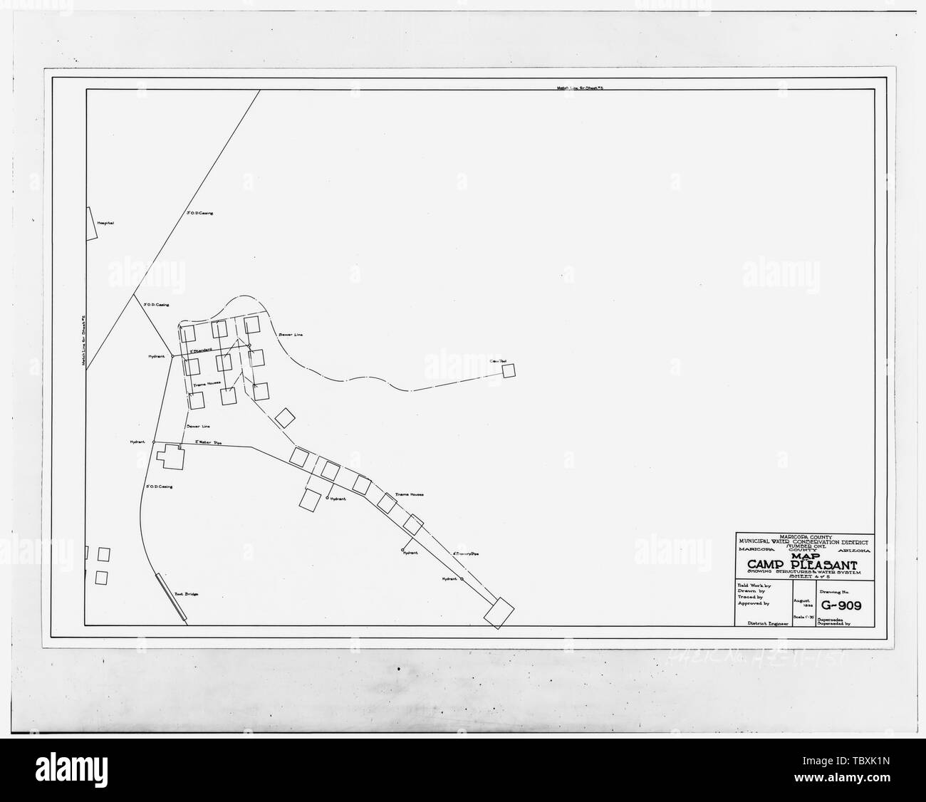 Map of Camp Pleasant, 4 of 5. August 1926. Waddell Dam, On Agua Fria ...