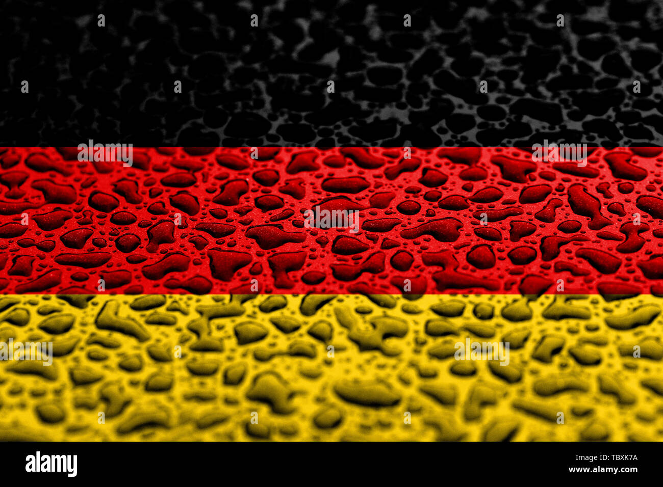 National flag of Germany made of water drops. Background forecast ...