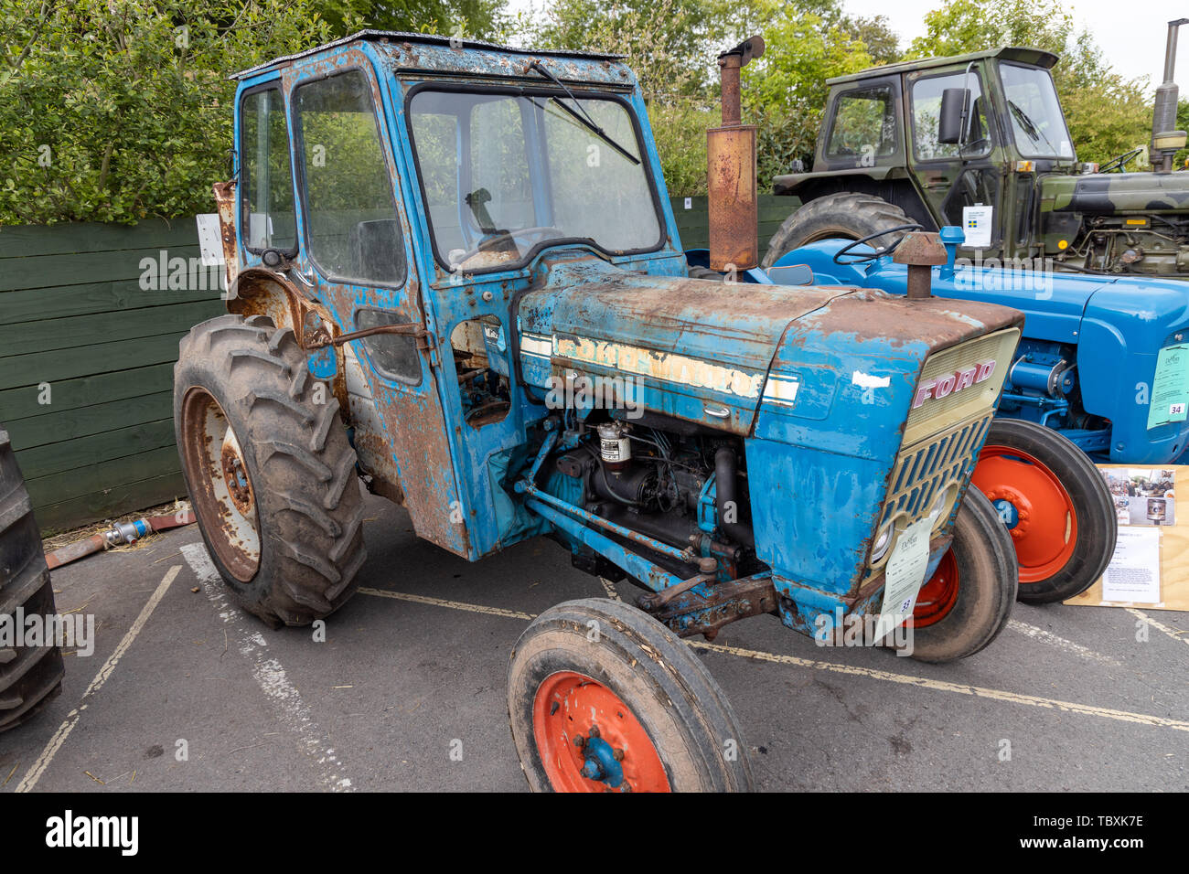 Rusty old blue ford tractor at the Devon County Show Stock Photo - Alamy