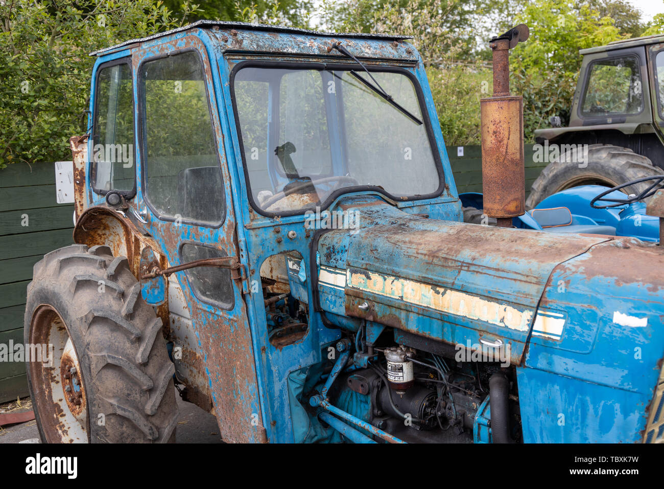 Rusty old blue ford tractor at the Devon County Show Stock Photo - Alamy